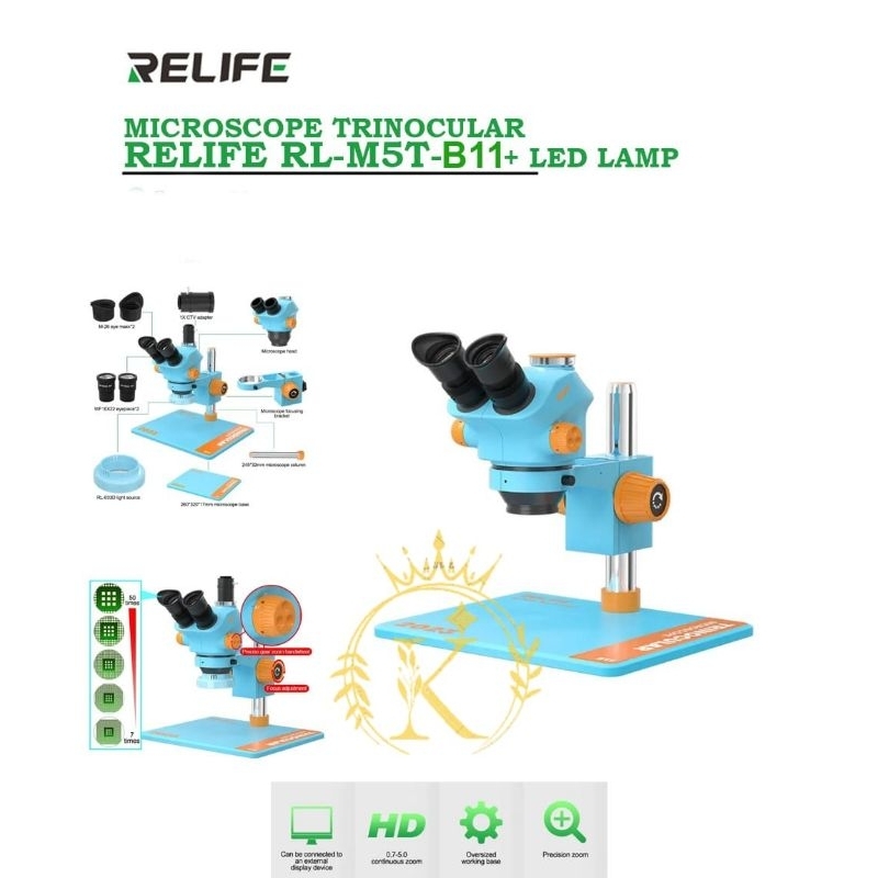 Jual TOOLS MICROSCOPE TRINOCULAR HD RELIFE RL-M5T-B11 + LEM LAMPU ...