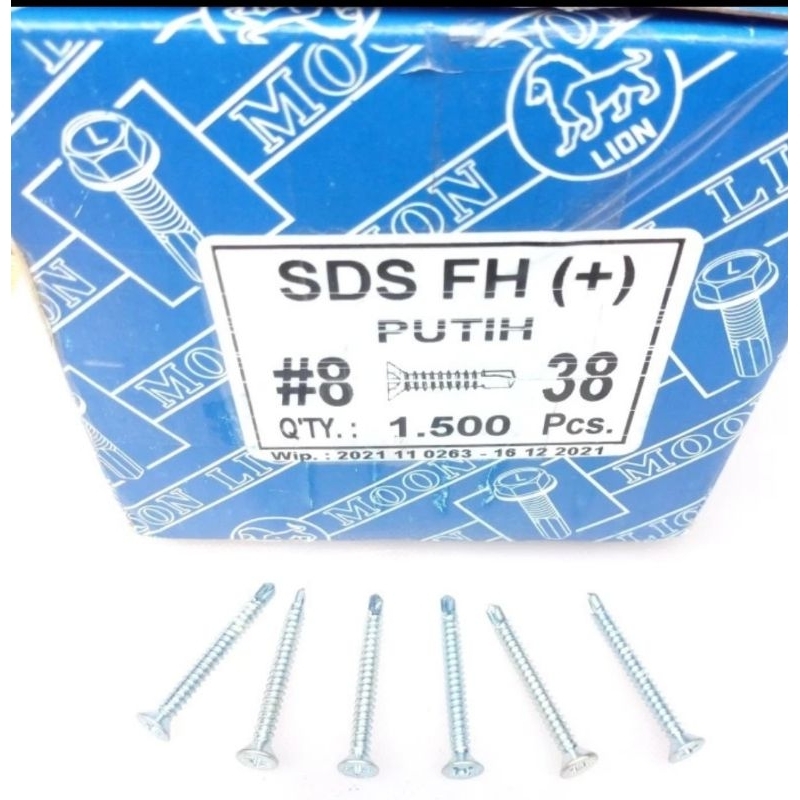 Jual SEKRUP ROOFING SDS 8X38 FAB MOON LION / BAUT BAJA RINGAN 8X1 1/2 ...