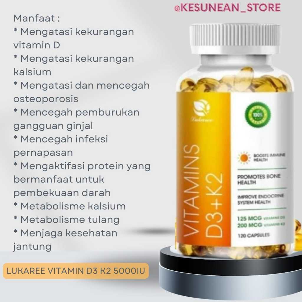 Jual LUKAREE VITAMIN D3 K2 5000IU ORIGINAL | Shopee Indonesia