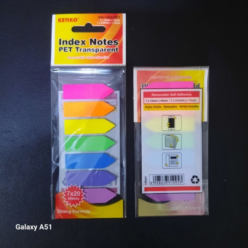 Jual STICKER LABEL / INDEX NOTES TRANSPARANT / 7 X 12MM X 44MM / 720A ...