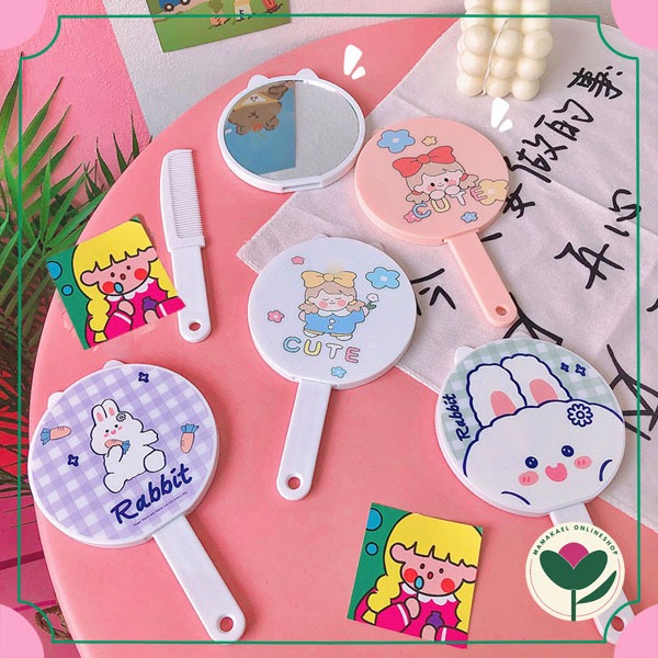 Jual 1 set cermin dan sisir kitty ear bentuk telinga kucing lucu cute ...