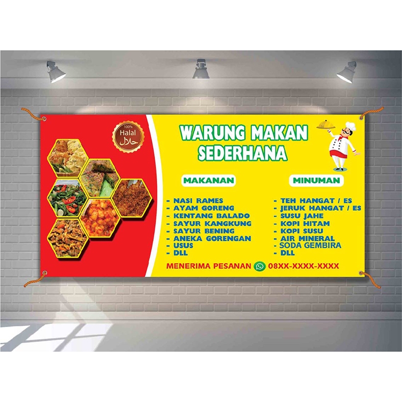 Jual cetak spanduk banner warteg warung rumah makan free design spanduk ...