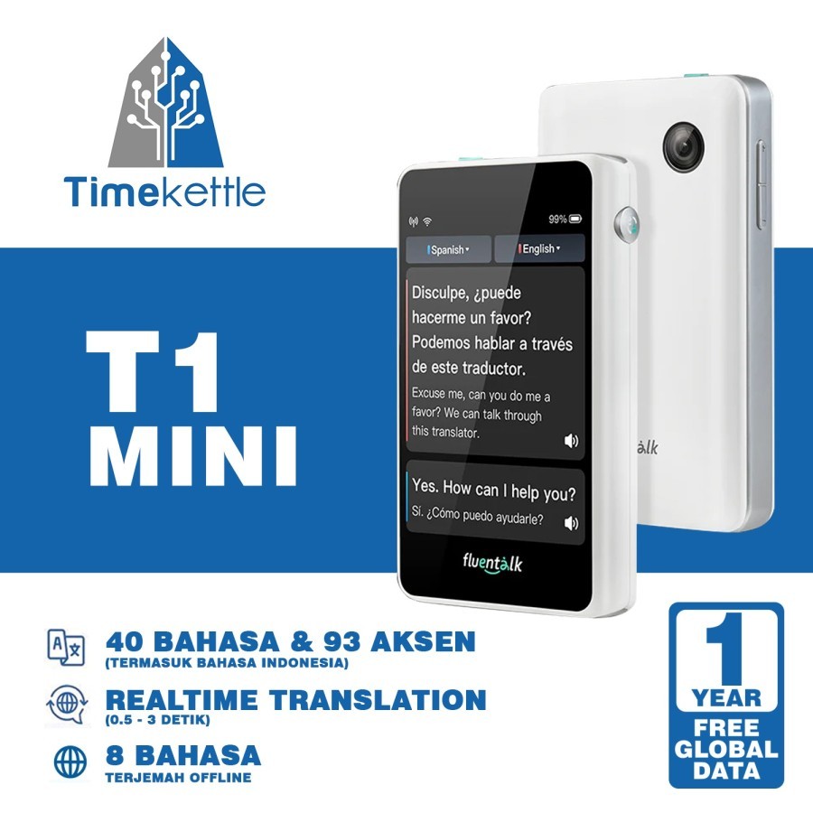 Jual TimeKettle T1 Mini Fluentalk translator alat penerjamah bahasa | Shopee Indonesia