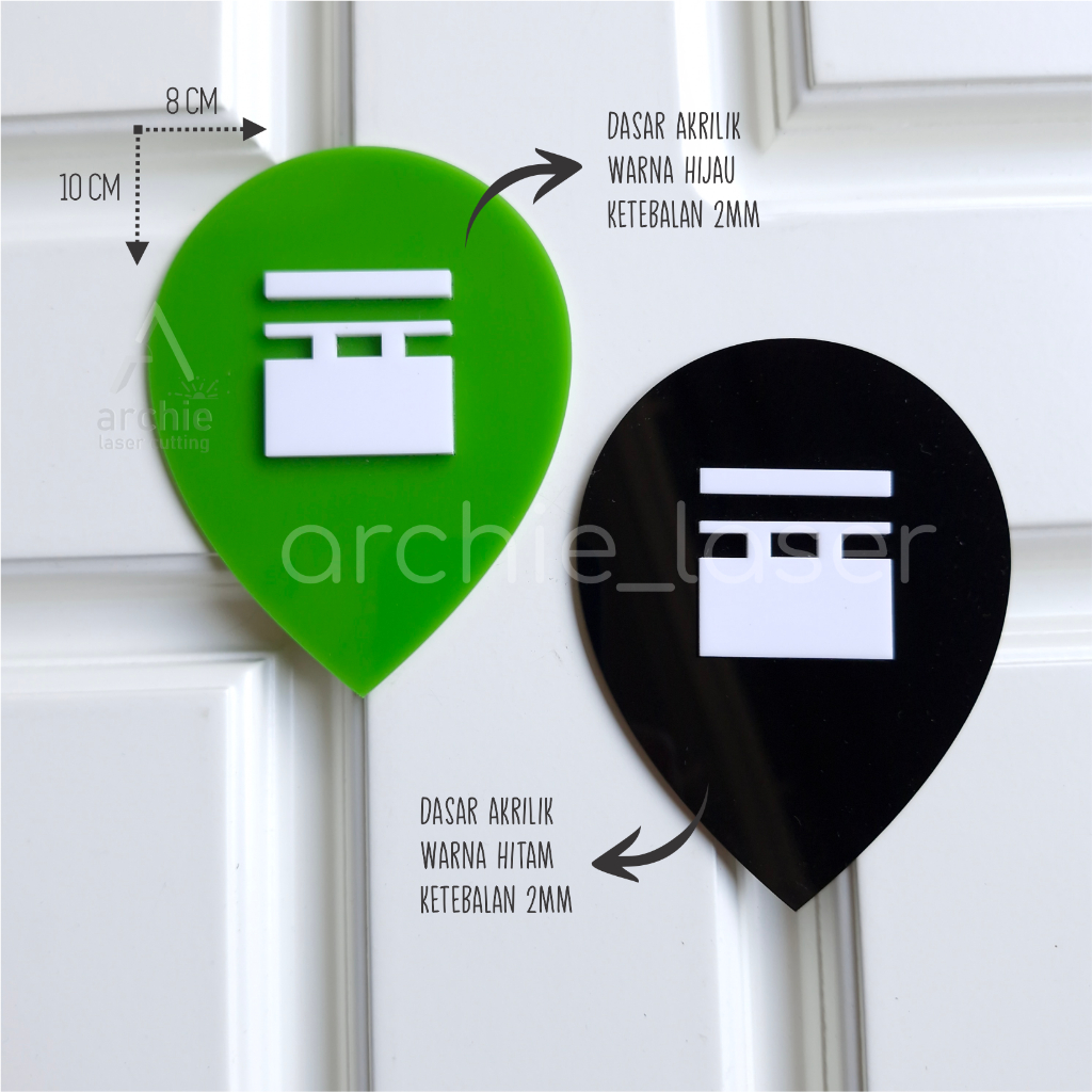 Jual Penunjuk Arah Kiblat Akrilik / Sign Board Qibla Signage Acrylic ...