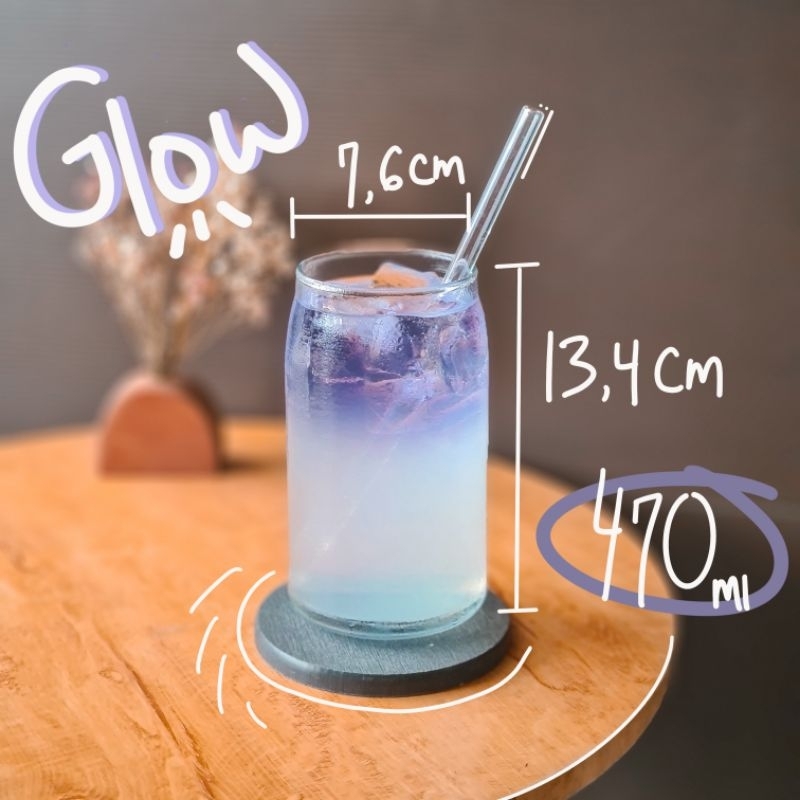 Jual Glow Gelas Estetik Korea Home Cafe Aesthetic Glass Beer Can Kaleng ...