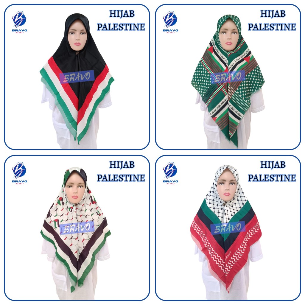 Jual Hijab Segi Empat Palestina Kerudung Palestina Hijab Voal Motif ...