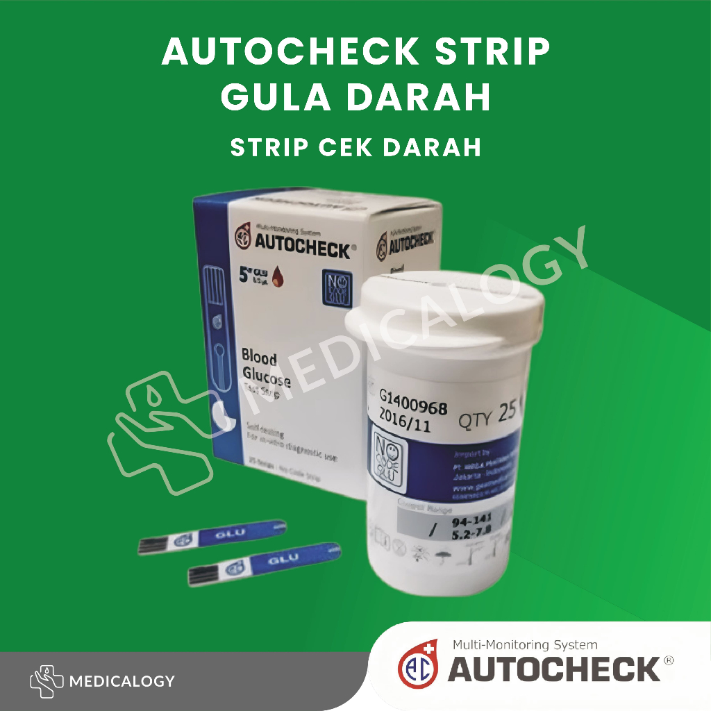 Jual AutoCheck Strip Alat Cek Gula Darah | Glucose Check Strip (25 ...
