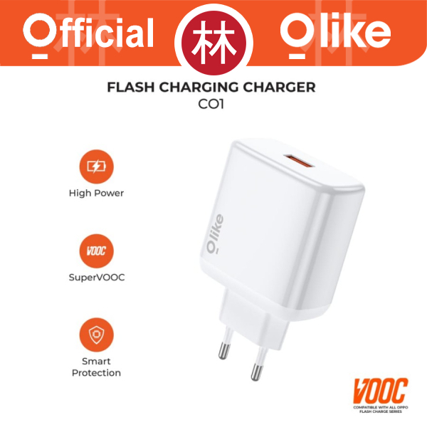 Jual Olike C01 Flash Charging Charger 33W Super Fast VOOC Oppo USB Adapter | Shopee Indonesia