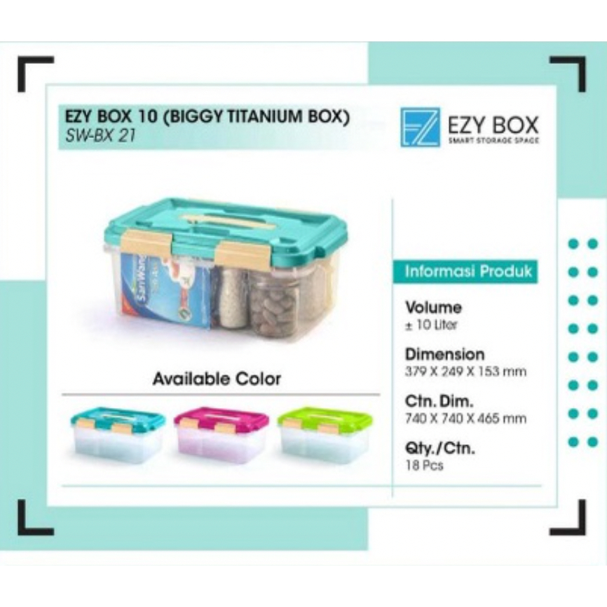 Jual CONTAINER BOX EZY CB 52 LITER TEMPAT PENYIMPANAN WADAH PLASTIK ...