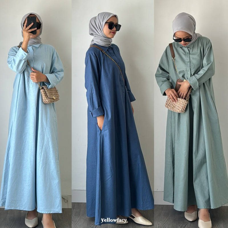 Jual MIDI DRESS - BELWA DRESS (LOOSE) by Yellowfacy | Shopee Indonesia