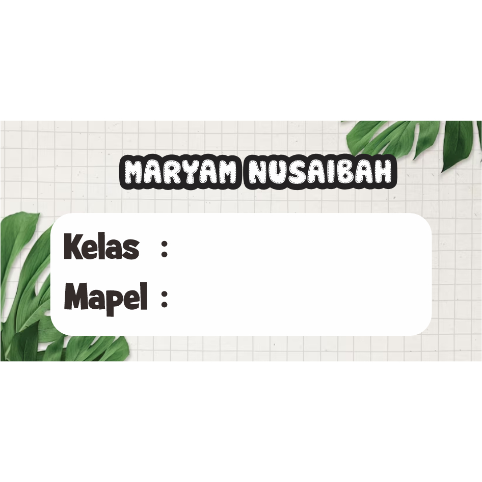 Jual Stiker Mata Pelajaran Stiker Mapel Custom Nama Motif Estetik Label ...
