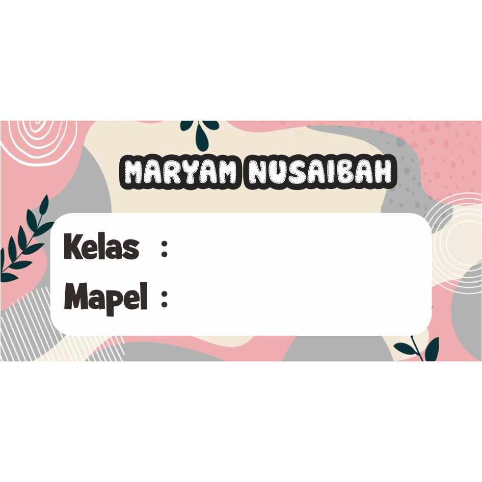 Jual Stiker Mata Pelajaran Stiker Mapel Custom Nama Motif Estetik Label ...