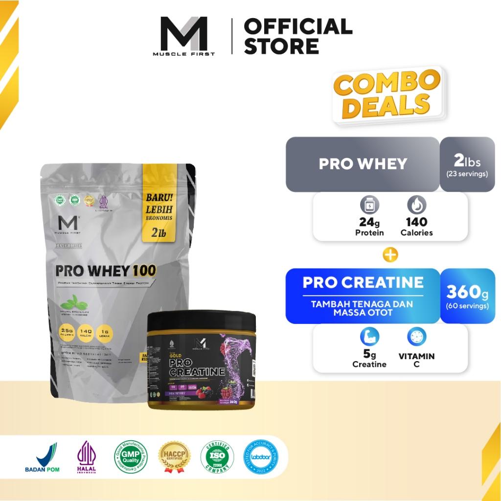 Jual [BUNDLE] MUSCLE FIRST Pro Whey 100 2lbs + Pro Creatine 360gr ...