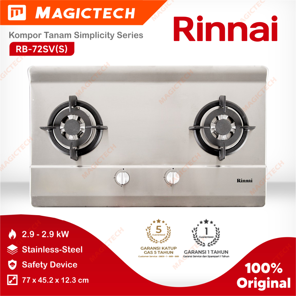 Jual KOMPOR TANAM RINNAI 2 TUNGKU RB-72SV(S) / 72SV - STAINLESS STEEL | Shopee Indonesia