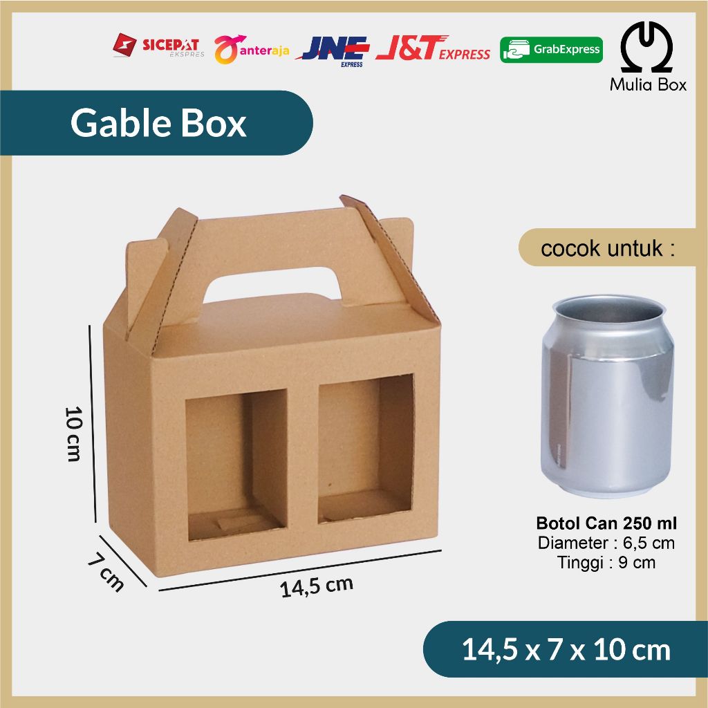 Jual Kardus Packing Jinjing / Gable Box 14,5 x 7 x 10 cm 2 Kaleng 250ml ...