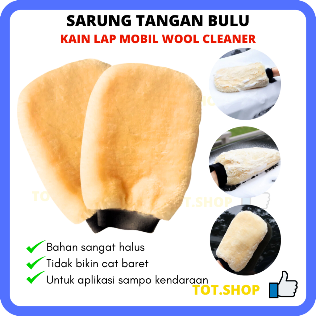 Jual Sarung Tangan BULU Kain Lap Mobil Wool Cleaner sarung tangan untuk ...