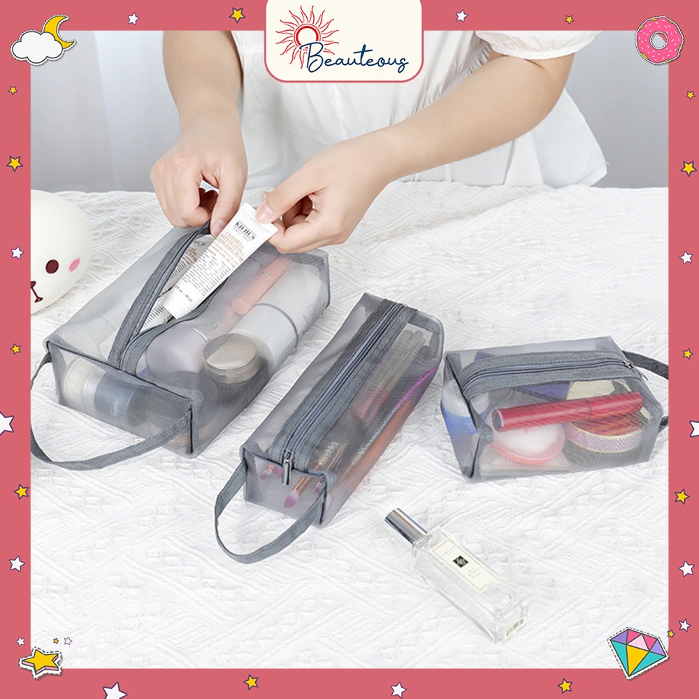 Jual Pouch Penyimpanan Make Up Alat Mandi Travel Kit Transparan ...