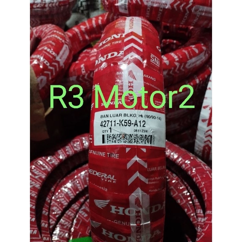 Jual BAN TUBELESS HONDA/FEDERAL 90/90-14 K59 A12 untuk matic Bonus pentil | Shopee Indonesia