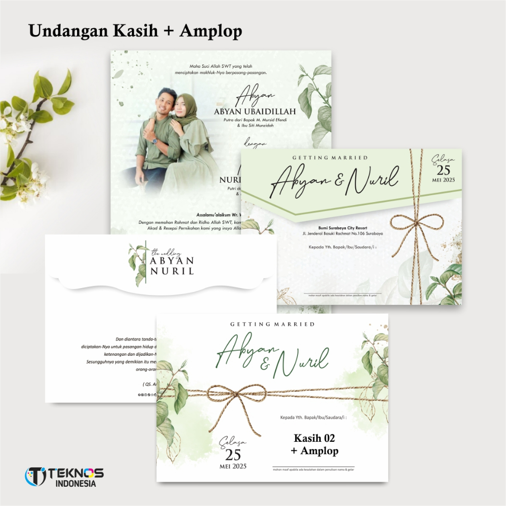 Jual UNDANGAN PERNIKAHAN AMPLOP AESTHETIC - UNDANGAN NIKAH AMPLOP KASIH ...