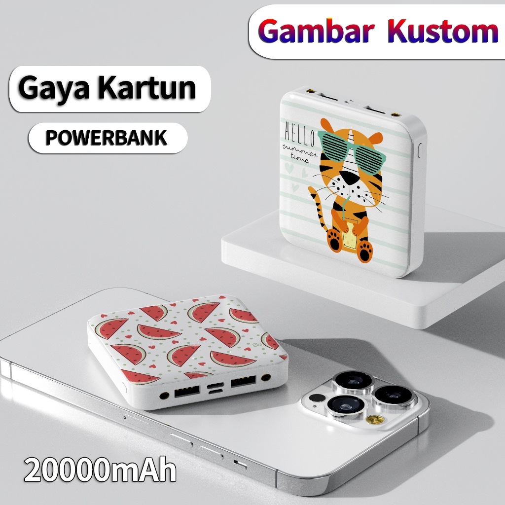 Jual Mivok Custom Powerbank 20000 mAh Dual USB Output Gambar Kustom ...