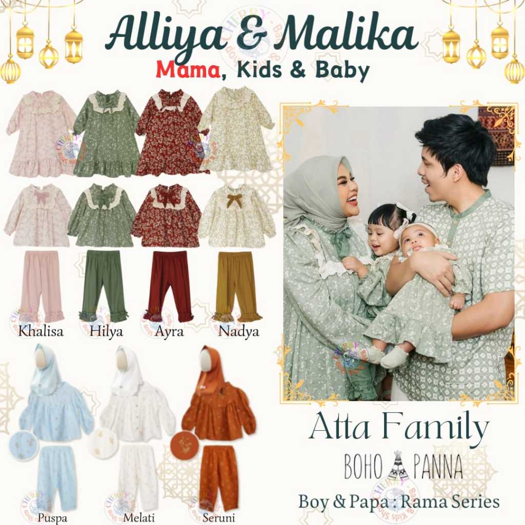 Jual Bohopanna Alliya Tunik Set 0M - 12Y Malika Mama Pola Baby Gamis + Turban / Setelan Tunik ...