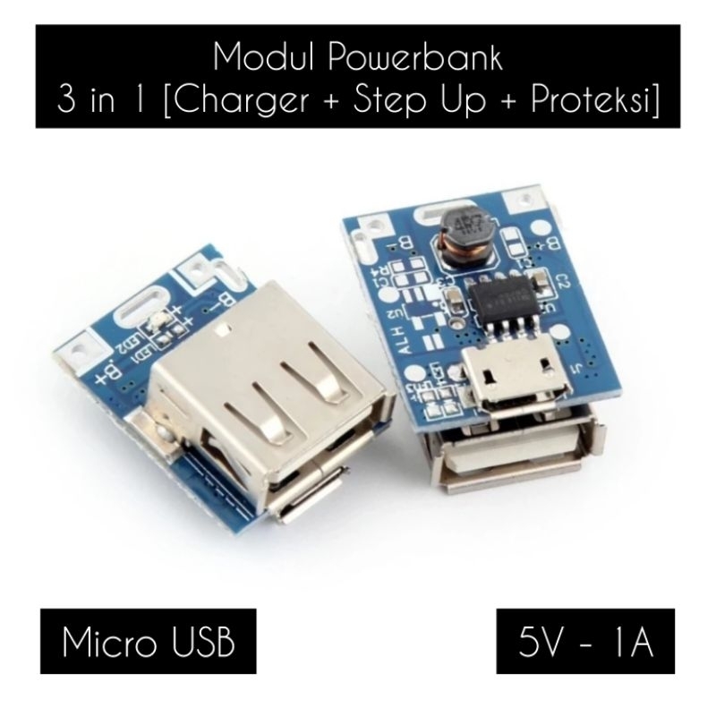 Jual Modul Powerbank DIY 1 Slot Multi Charger + Step Up + Protection 5v ...
