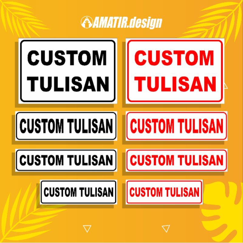 Jual STIKER CUSTOM TULISAN (Bahan Vinyl + Laminasi Glossy) | Shopee ...
