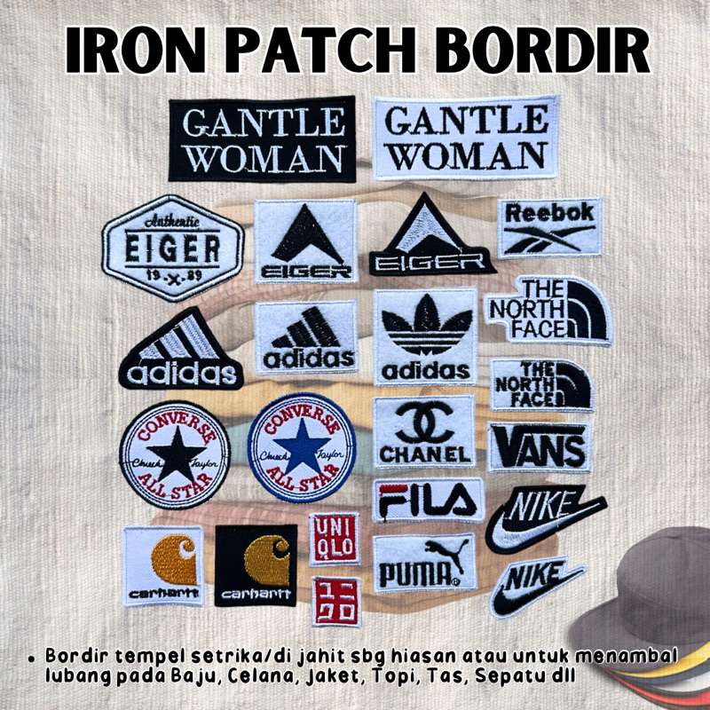 Jual ( Tinggal Setrika ) BORDIR TEMPEL BRAND UNI TAMBALAN KAOS BOLONG ...