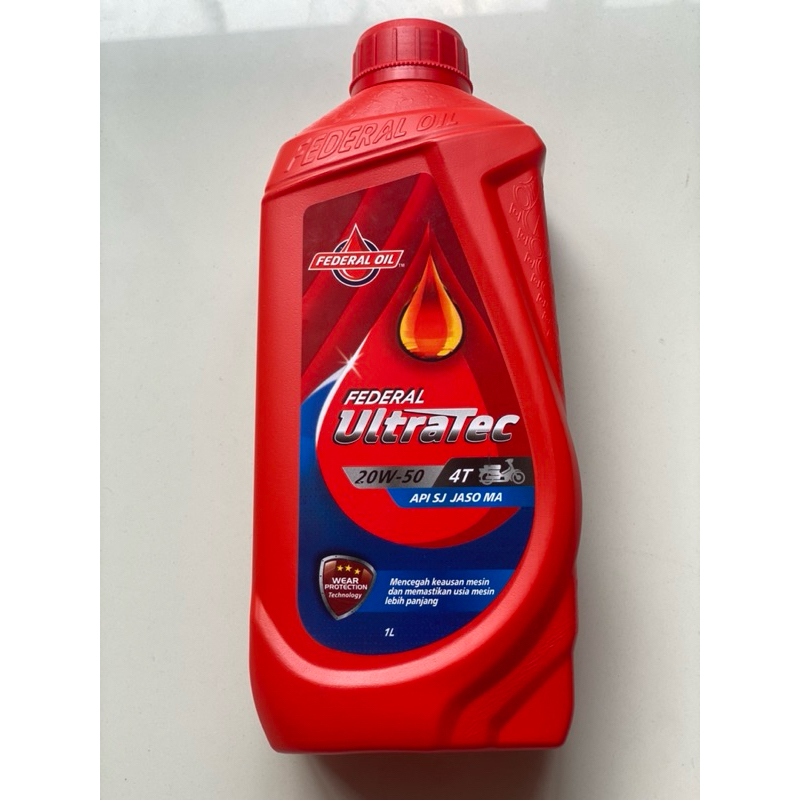 Jual OLI FEDERAL ULTRATEC MERAH 20W-50 1000ml (1L) | Shopee Indonesia
