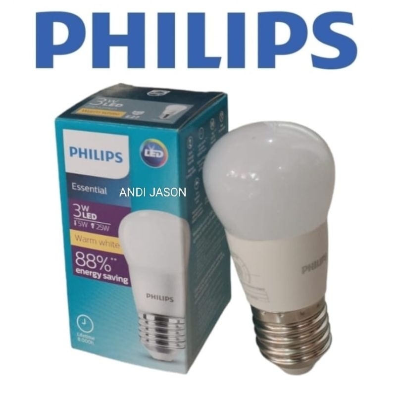 Jual LAMPU LED 3 WATT PHILIPS CAHAYA KUNING ( WARM WHITE ) | Shopee Indonesia