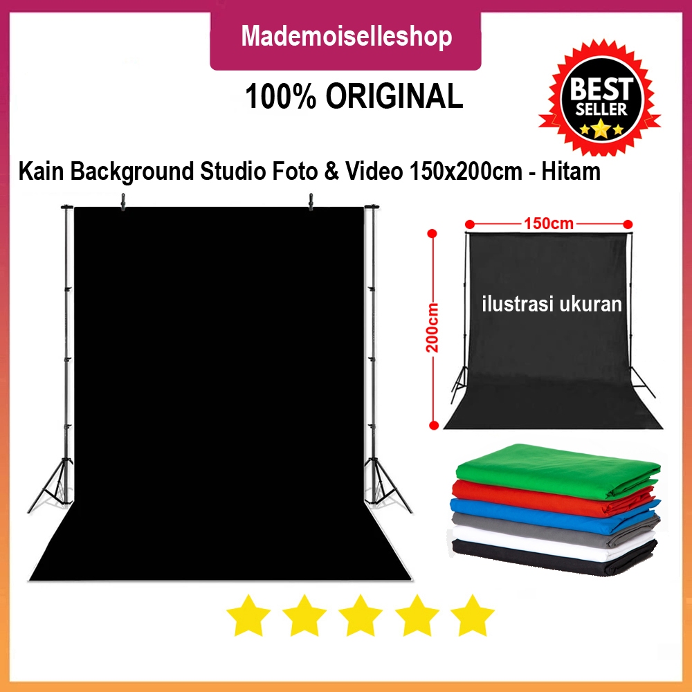 Jual Kain Background Photography & Video 150x200cm - Hitam - Backdrop ...