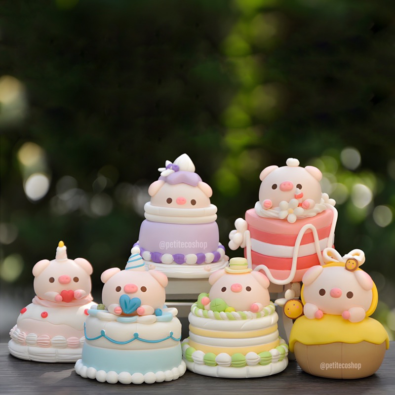 Jual Cake Piggy Figure Set Figurine Babi Dessert Kue Lucu Sweets Blind ...