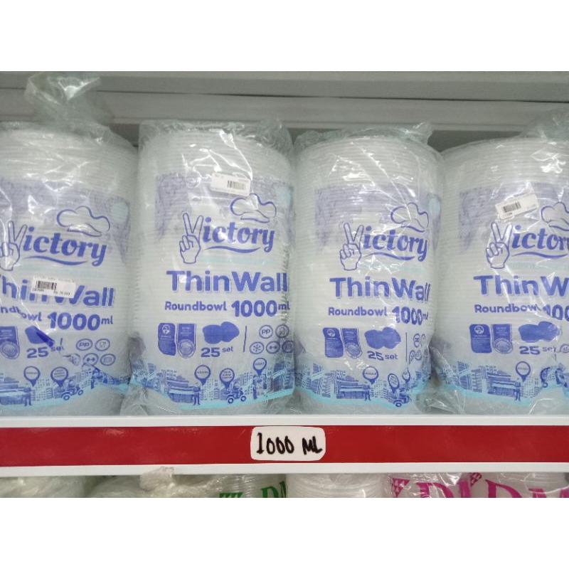 Jual TEMPAK MAKANAN 1000ml Roundbowl THINWALL BULAT 1000ml | Shopee ...