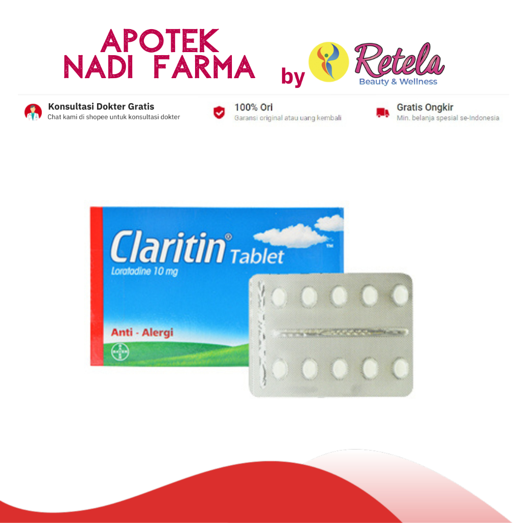Jual CLARITIN 10MG 1 STRIP 10 TABLET | Shopee Indonesia