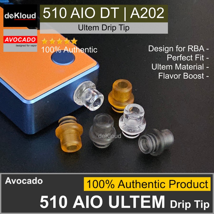 Jual Avocado 510 WM ULTEM Drip Tip | A202 | driptip AIO RBA billet boro ...