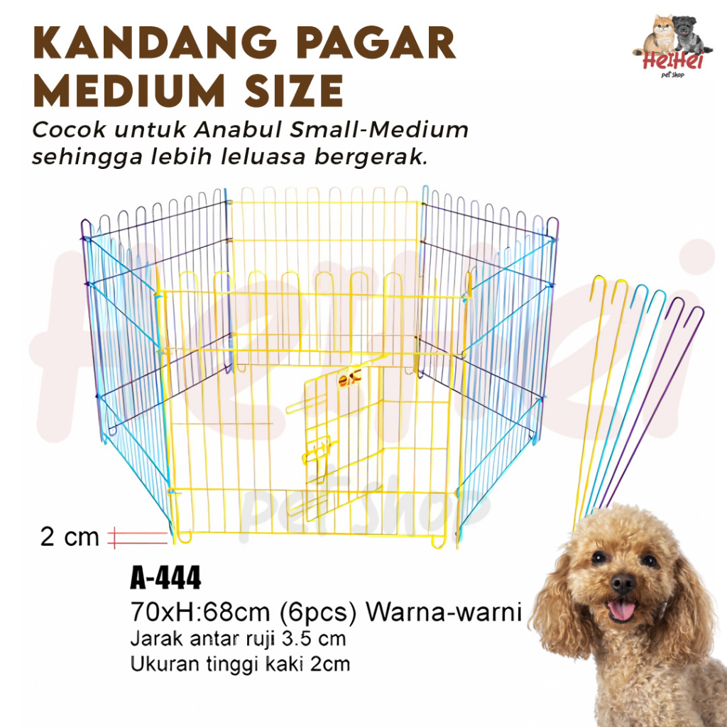 Jual Octagon Kandang Pagar Kucing Anjing Kelinci Medium Set Tinggi 68 ...