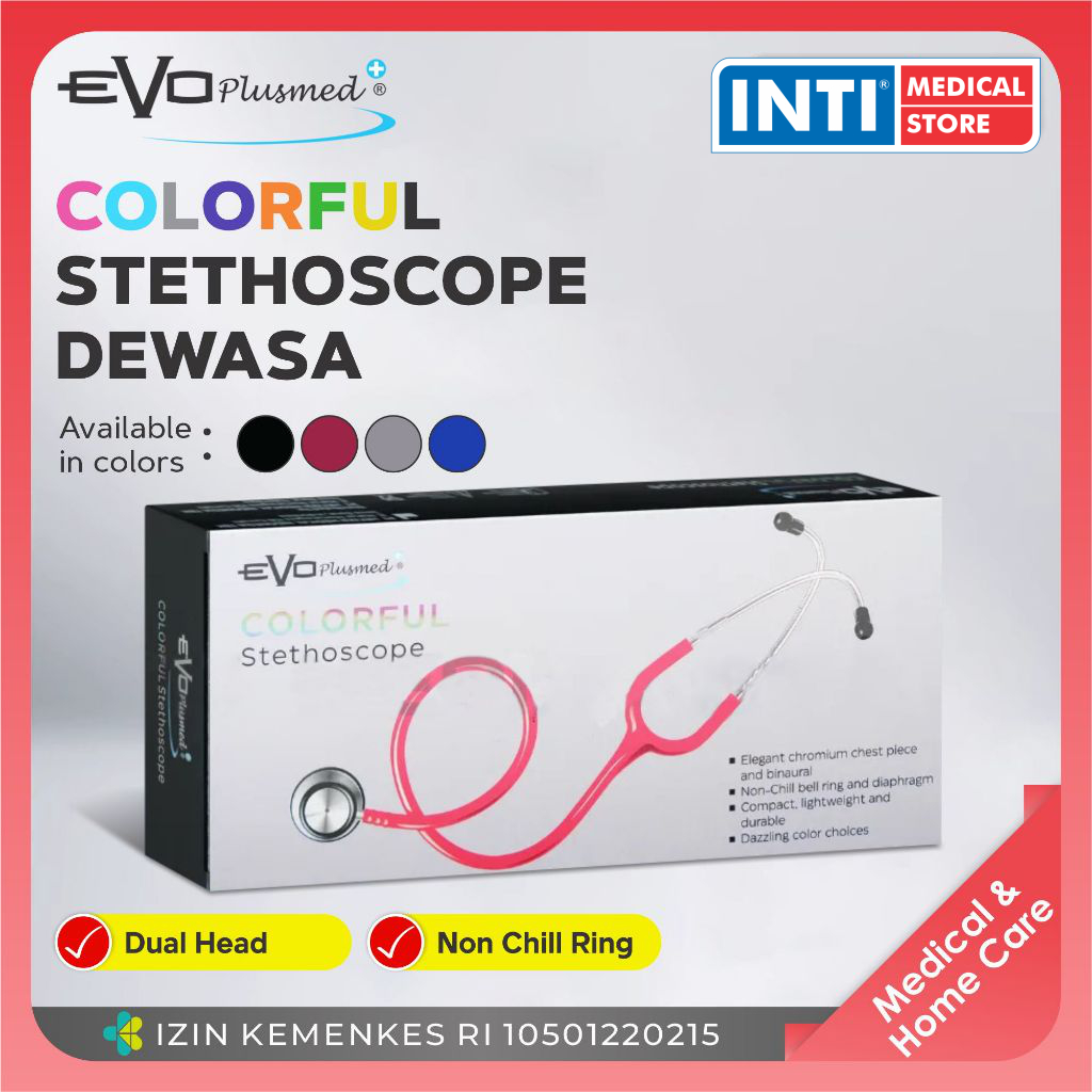 Jual EVO Plusmed Adult Stethoscope Colorful | Stetoskop Dewasa Evomed | Shopee Indonesia