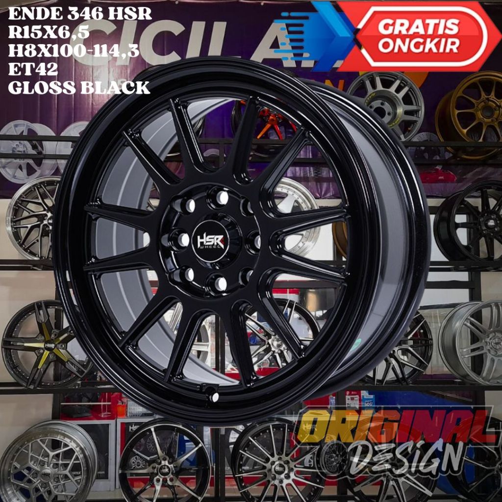 Jual Velg Mobil Ring 15 HSR ENDE R15 LEBAR 6,5 INCH LUBANG BAUT 4 ET42 BLACK | Shopee Indonesia