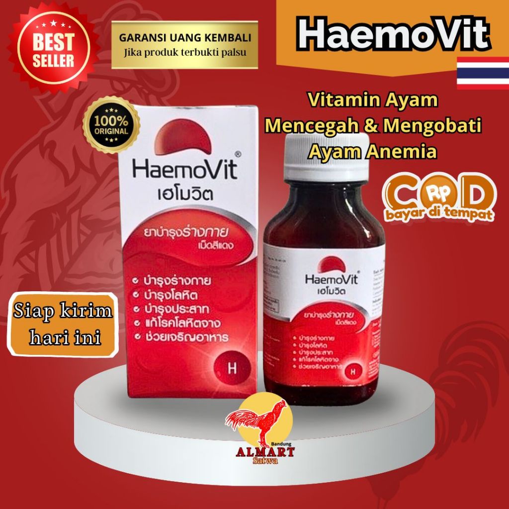 Jual HAEMOVIT ORIGINAL Thailand Vitamin Ayam Mencegah dan Mengobati ...