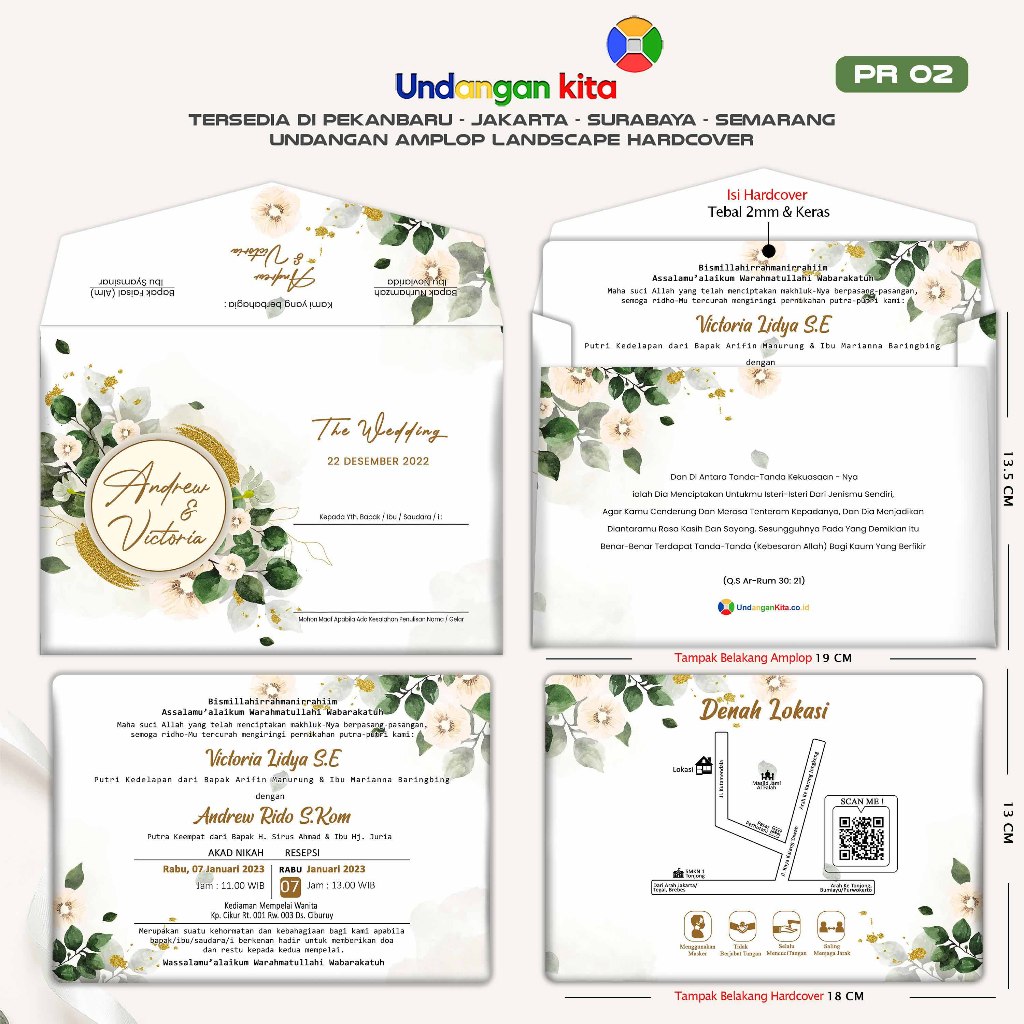 Jual Undangan Pernikahan Amplop Hardcover Landscape Premium Undangan ...