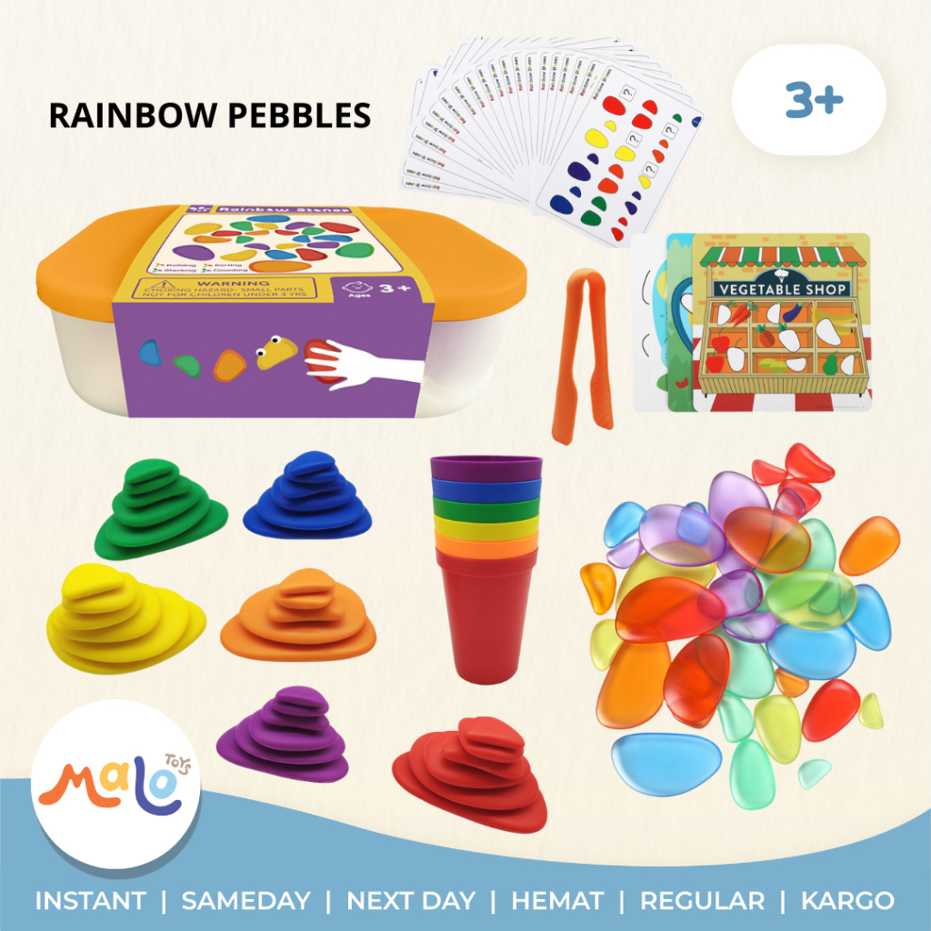 Jual MALOTOYS - Rainbow Pebbles Set Crazy Pebble Stone Balancing Games ...