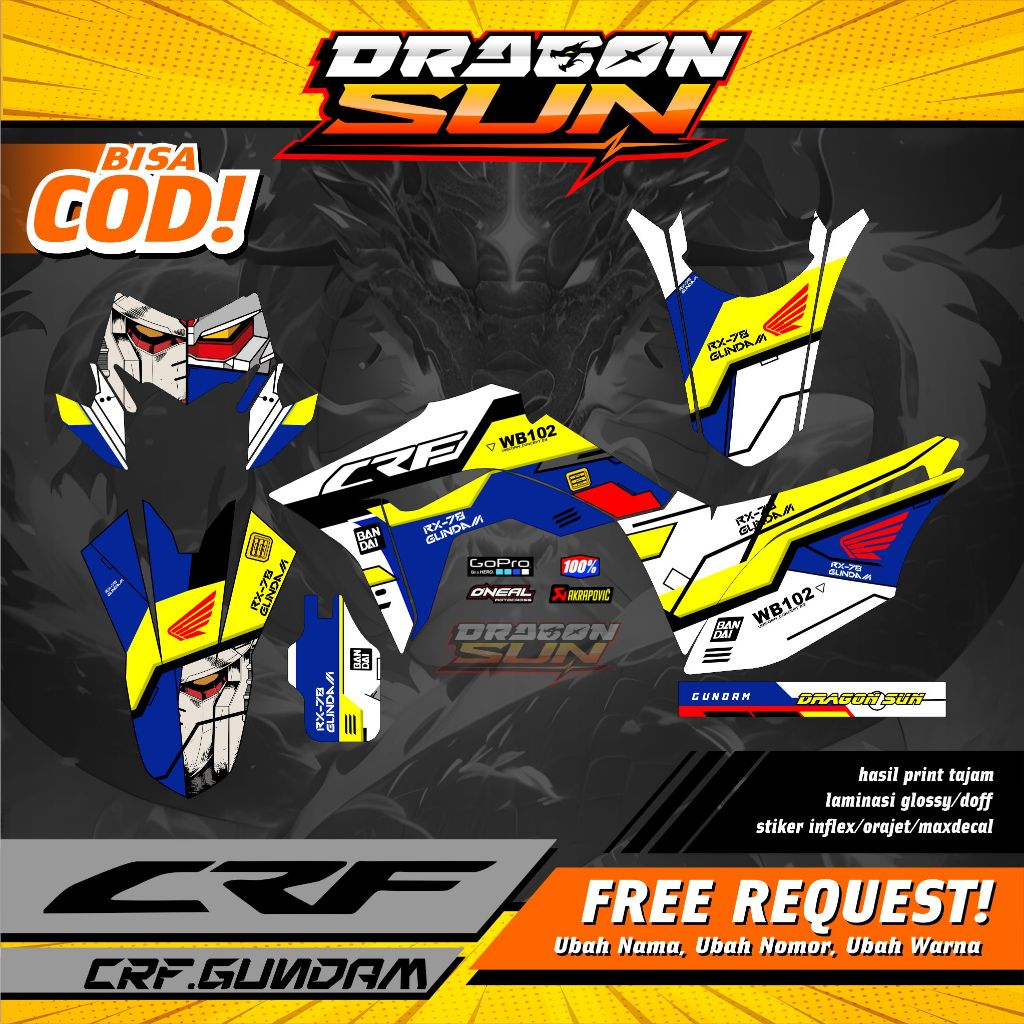 Jual CRF KEREN DECAL STICKER UKURAN FULLBODY FREE REQUEST DESAIN CRF ...