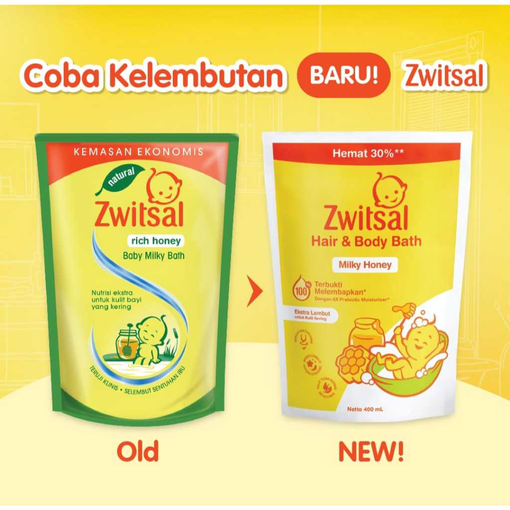 Jual Zwitsal baby milky bath RICH HONEY REFILL 400ml /sabun sampo mandi ...