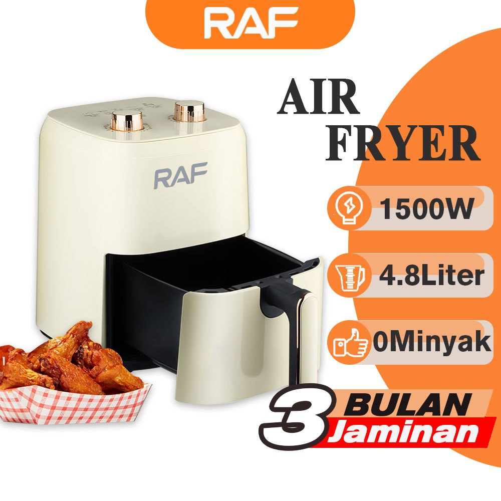 Jual RAF Air Fryer 4.8L Serbaguna 1500Watt White Tanpa Minyak | Shopee Indonesia