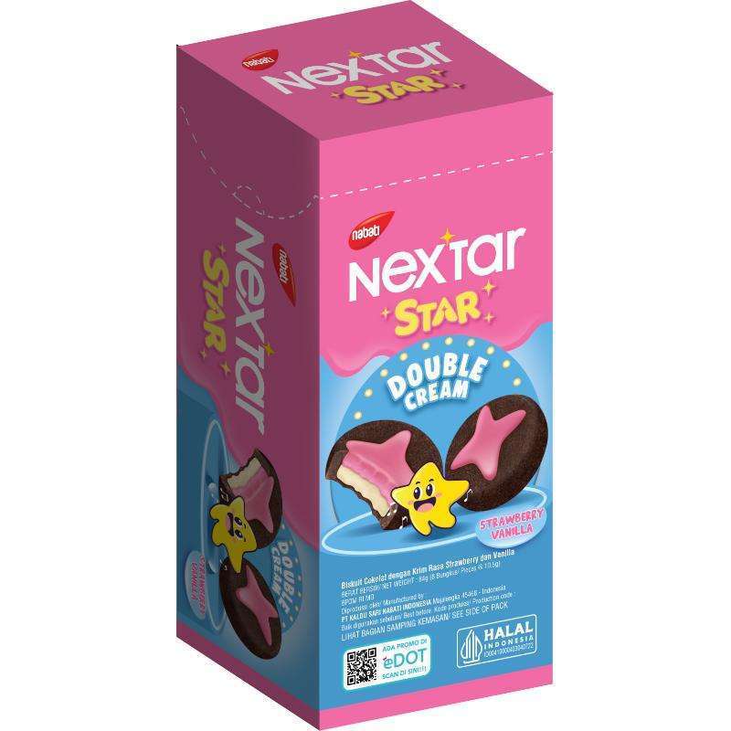 Jual Nextar Star Cookies Strawberry Vanilla / Double Richoco 85gram ...