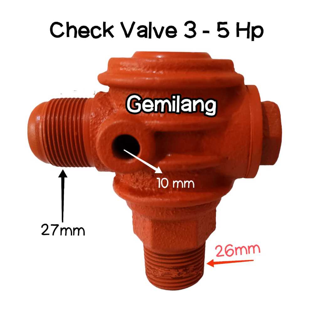 Jual Check Valve Kompresor 3 Hp sampai 5 Hp Katup Satu Arah Ukuran Drat ...