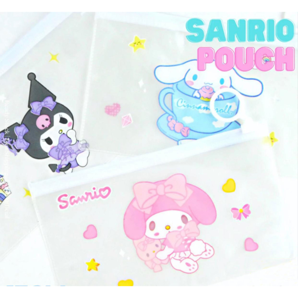 Jual POUCH MIKA TRANSPARAN ZIPLOCK MOTIF SANRIO / POUCH MULTIFUNGSI ...