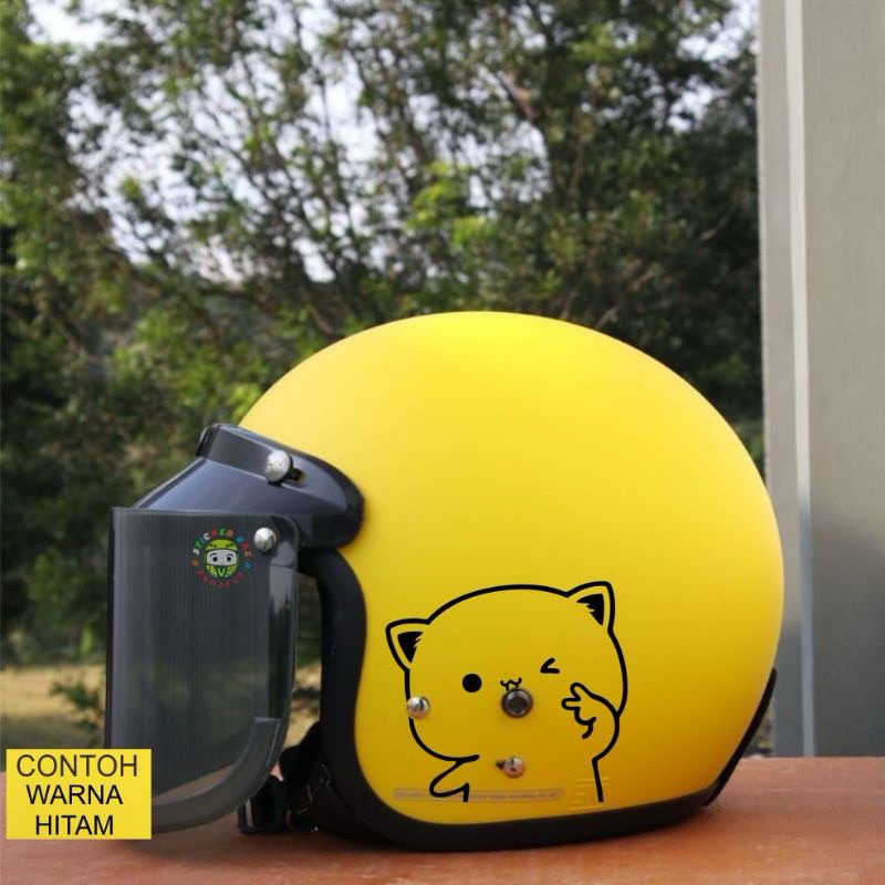 Jual STIKER KUCING MOCHI STICKER HELM EMOT LUCU STICKER CUTTING ...