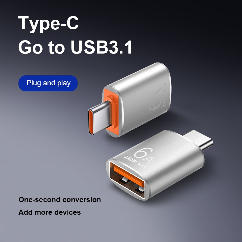 Jual Adapter converter USB 6A USB A to TYPE C Female Quick Charge OTG ...