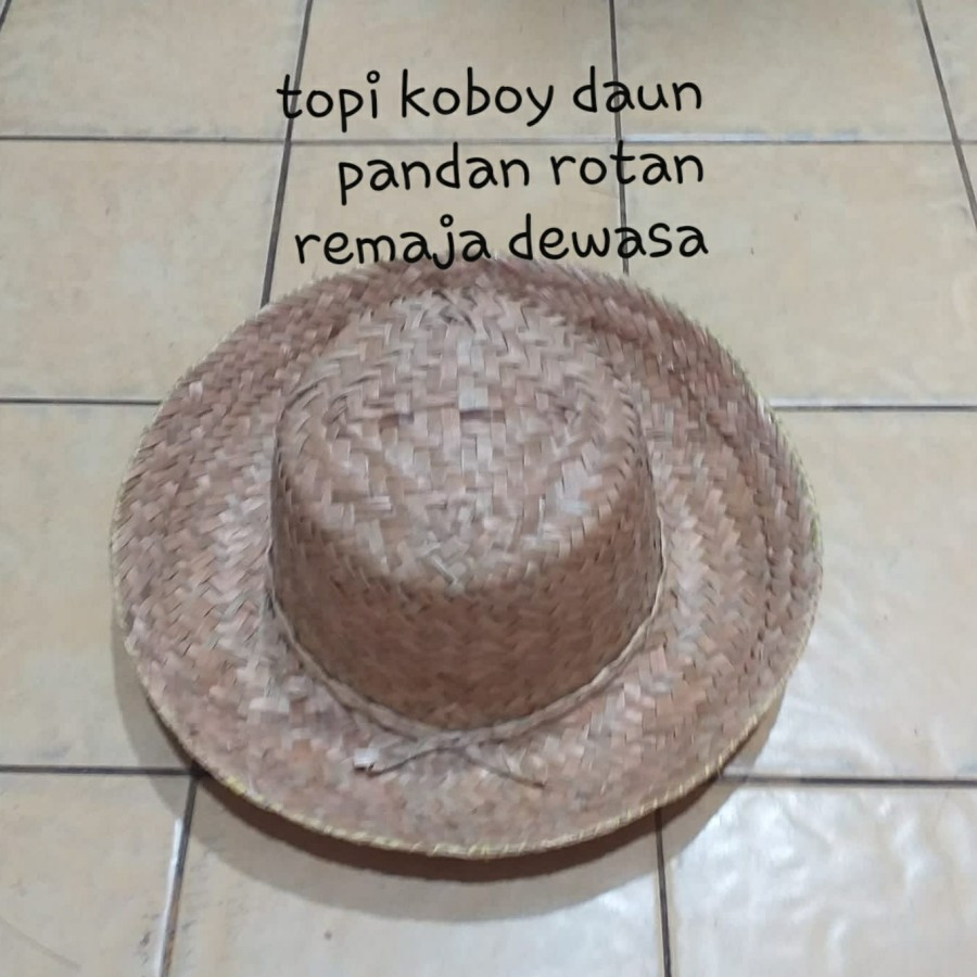 Jual Topi Cowboy Koboy Koboi Daun Pandan NEW /Topi Kebun Bercocok Tanam ...
